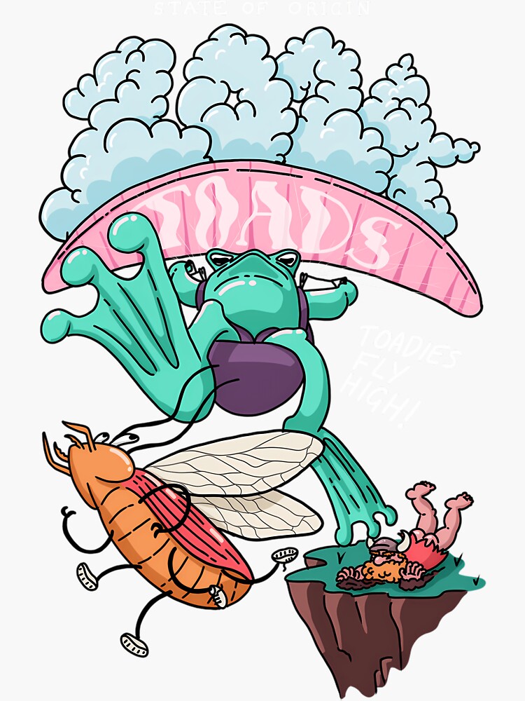 " 2024 Queensland Cane Toads - Paragliding State Of Origin" Sticker for ...