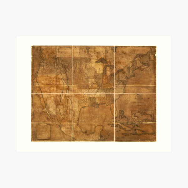 "Map of the United States of America (1822)" Art Print for Sale by ...