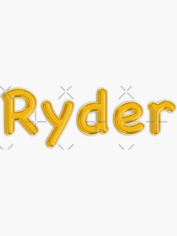 "Golden Balloon Ryder Name Label (Black)" Sticker for Sale by ...