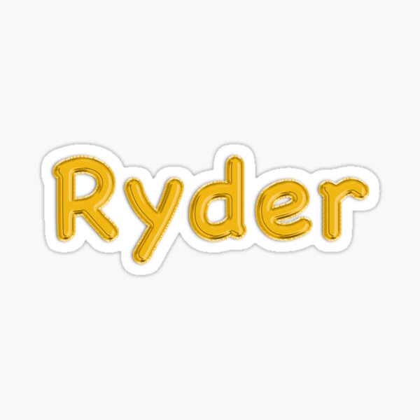 "Golden Balloon Ryder Name Label (Black)" Sticker for Sale by ...