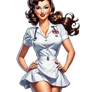 "Classic Pinup Nurse" Sticker for Sale by PlantandFlowers | Redbubble