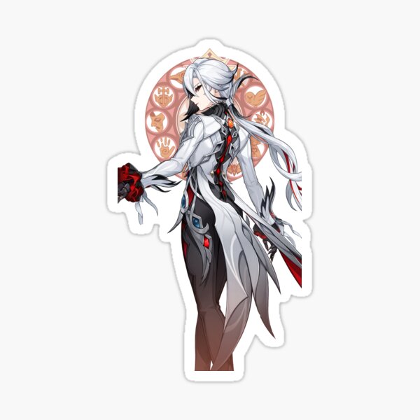 "Arlecchino genshin impact" Sticker by bashhonkdesign | Redbubble