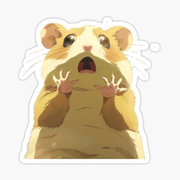 "Scared Hamster Meme" Sticker for Sale by TataGra | Redbubble