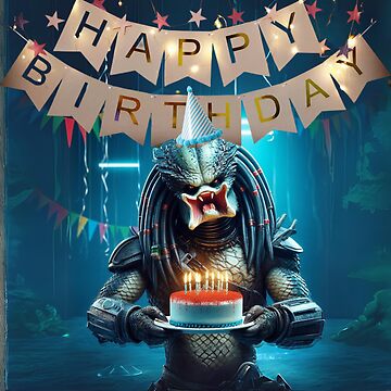 "Happy Birthday Predator" Sticker for Sale by Fizzbin999 | Redbubble