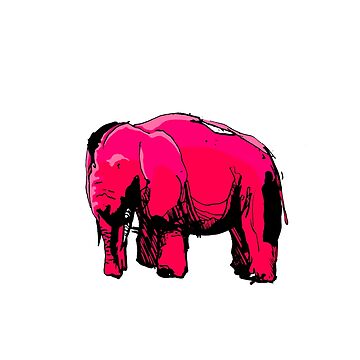 "Pink Elephant" Sticker for Sale by Inki-doodler | Redbubble