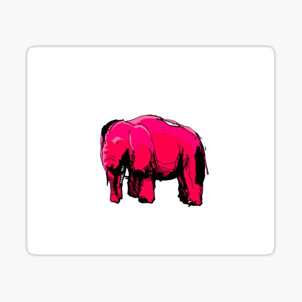"Pink Elephant" Sticker for Sale by Inki-doodler | Redbubble