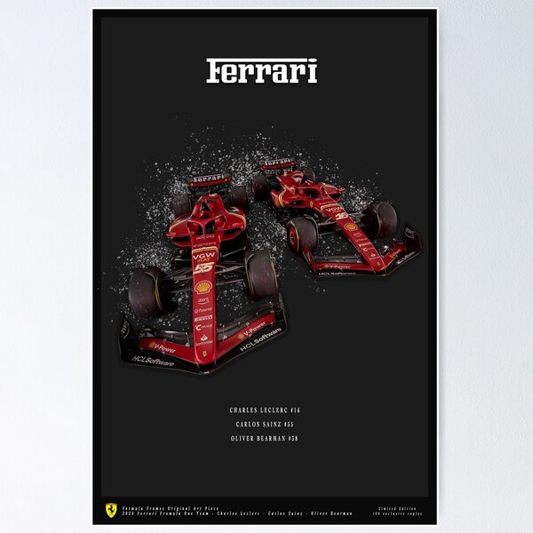 "Ferrari F1 Team 2024" Poster for Sale by FormulaFrames | Redbubble