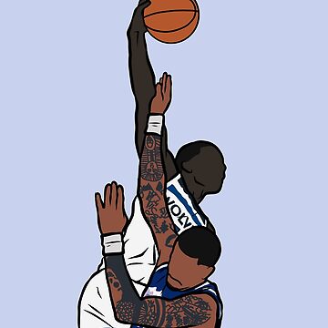 "Anthony Edwards Dunks on John Collins 2" Sticker for Sale by ...