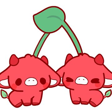 "Kawaii Cherry Cow" Sticker for Sale by jennysselling | Redbubble