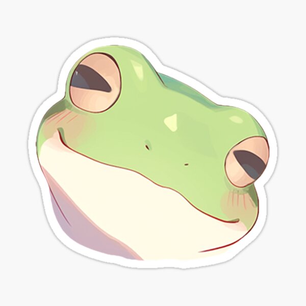 "Cute Smiling Anime-Style Frog" Sticker for Sale by BadLuckByDesign ...