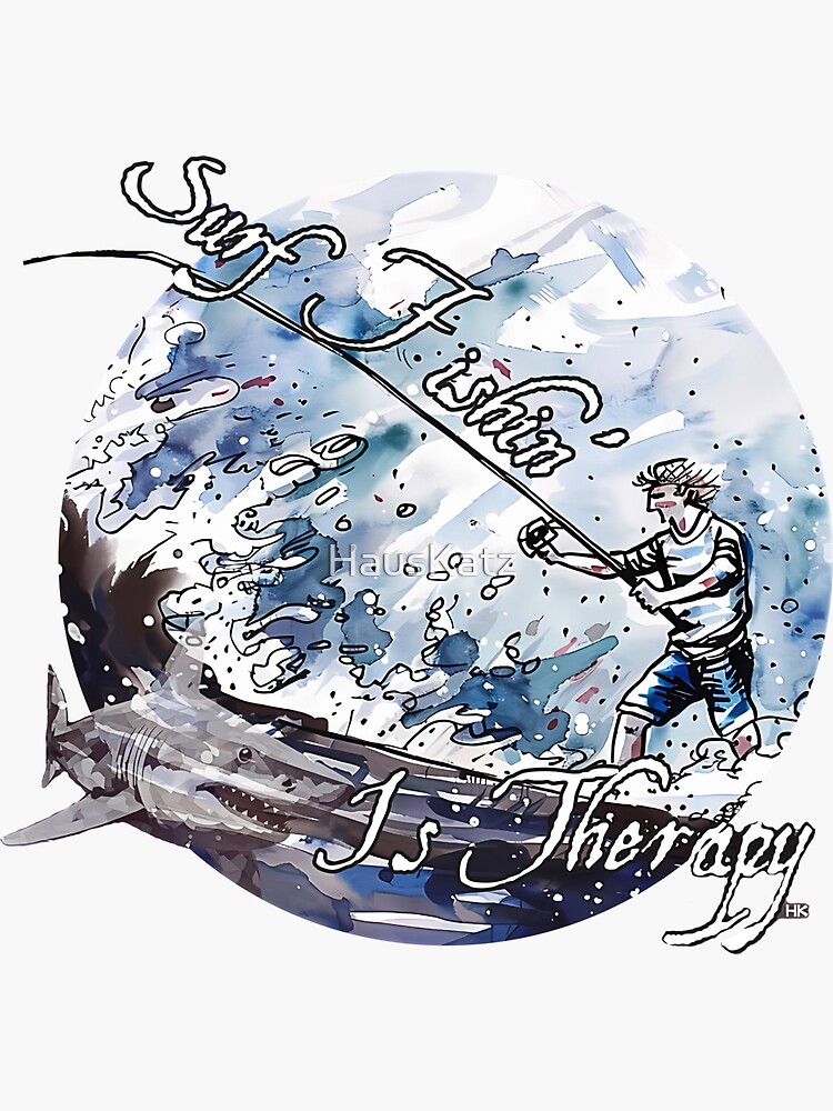 "Surf Fishing is Therapy - Saltwater Casting" Sticker for Sale by ...