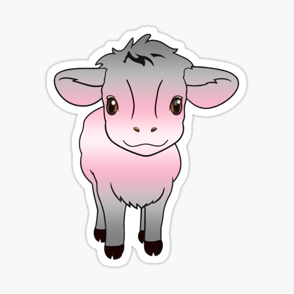 "Cute Demigirl Pride Flag Cow, Kawaii Demigirl Pride Design" Sticker ...