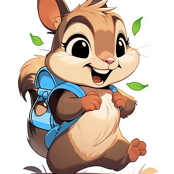 "Cheeks the Chipmunk - Full Body w No Text on White" Sticker for Sale ...