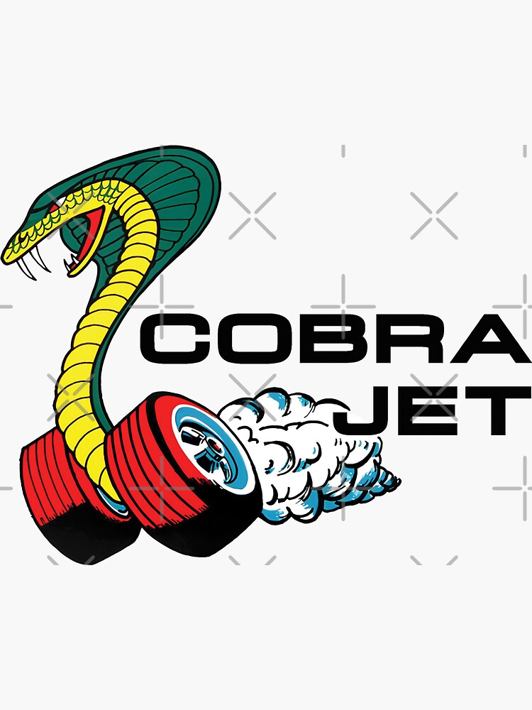 "Cobra Jet - sixties blue oval musclecar and drag racing emblem ...
