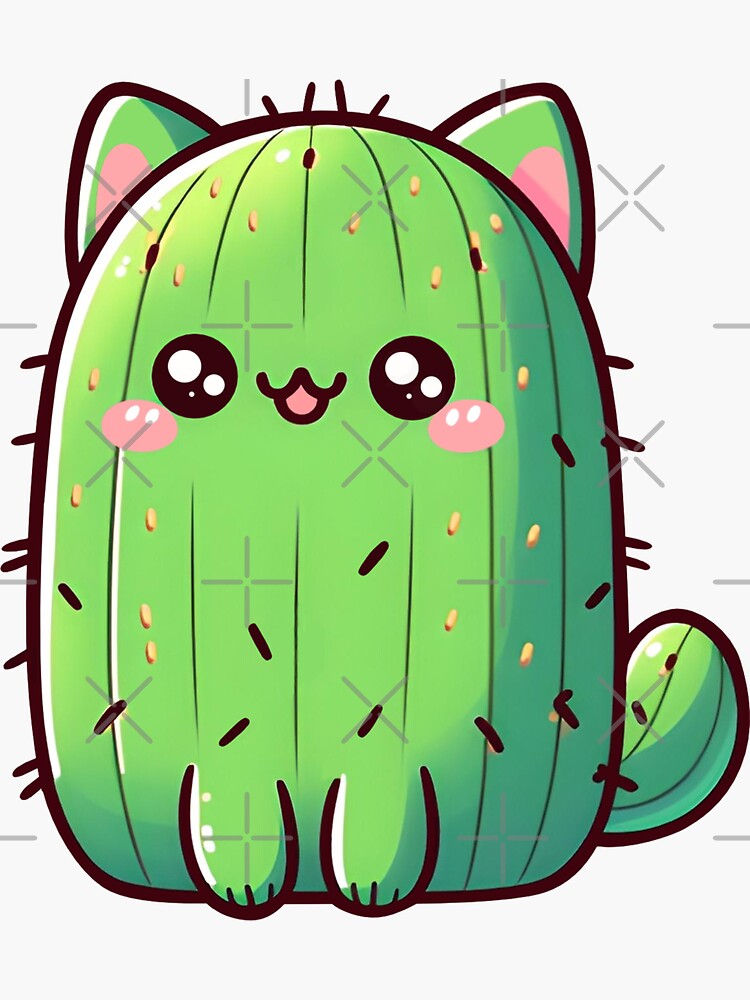 "Cat Cactus" Sticker for Sale by Delidream | Redbubble