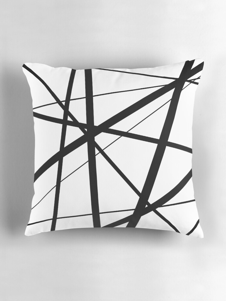 "Black and White Geometric Lines" Pillow for Sale by UrbanEpiphany ...