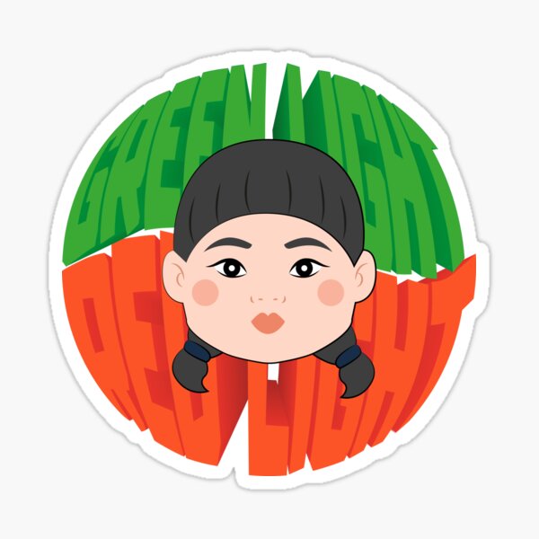 "Netflix Squid Game Green Light Red Light Young-hee Doll" Sticker for ...