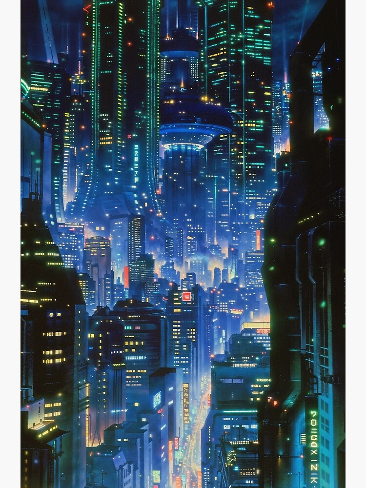 "Cyberpunk Cityscape - Phantom Plaza" Poster for Sale by novanoxone ...
