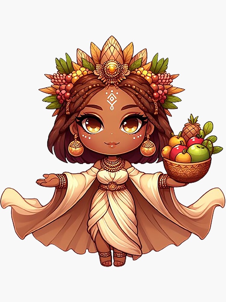 "Asase Ya, Ghanian Earth Mother Goddess Chibi" Sticker for Sale by ...