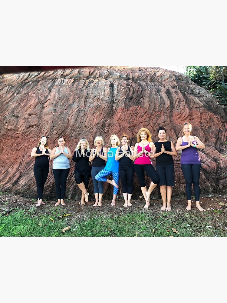 "Yoga at the Red Cliffs of Redcliffe " Sticker for Sale by MonicaArtist ...