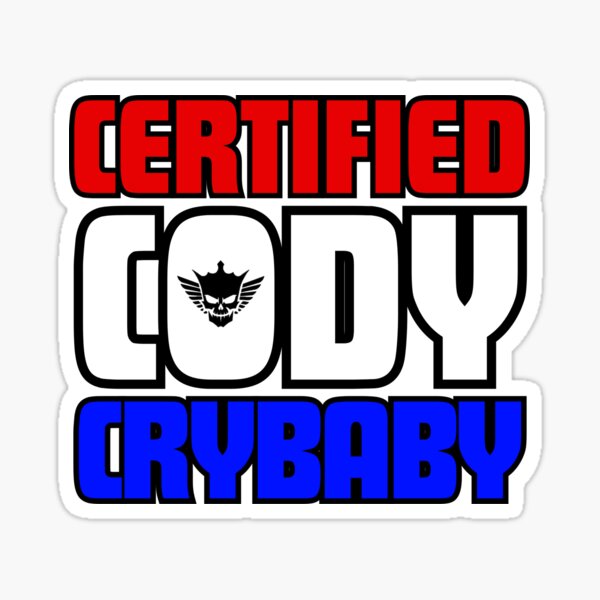 "certified cody crybaby (with logo)" Sticker for Sale by brezz7731 ...