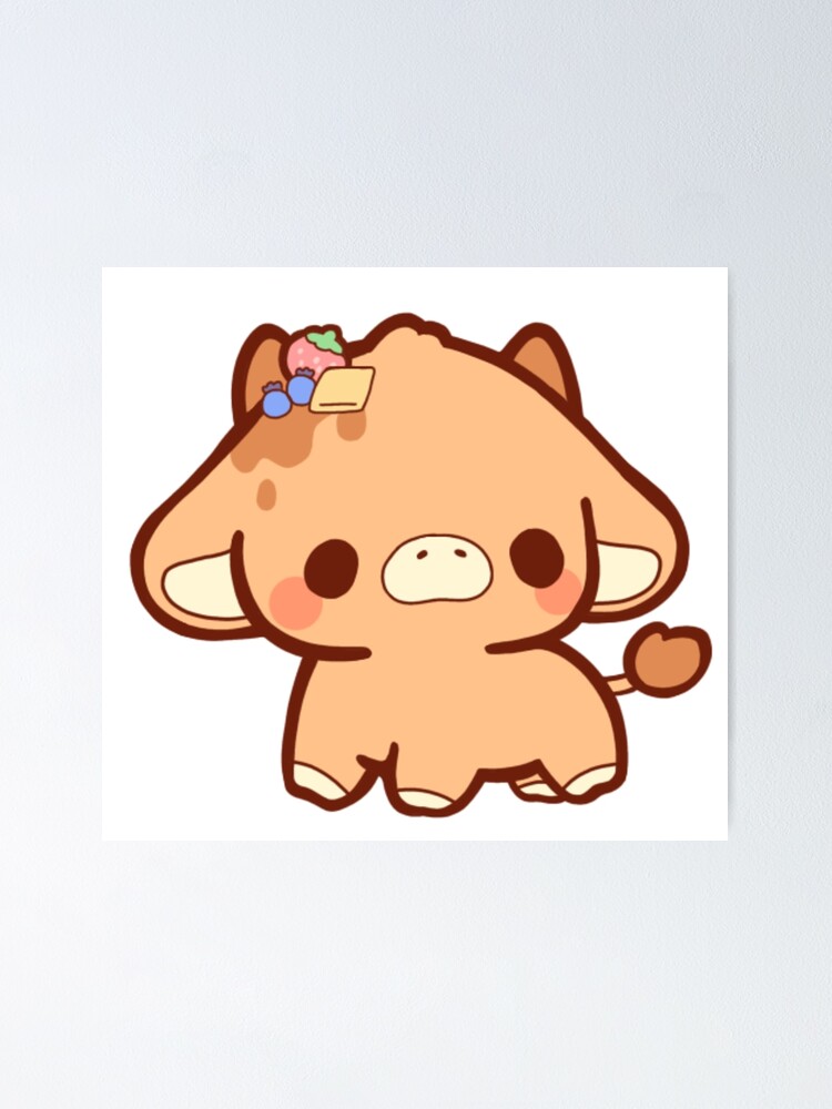 "Kawaii Pancake Cow" Poster for Sale by jennysselling | Redbubble