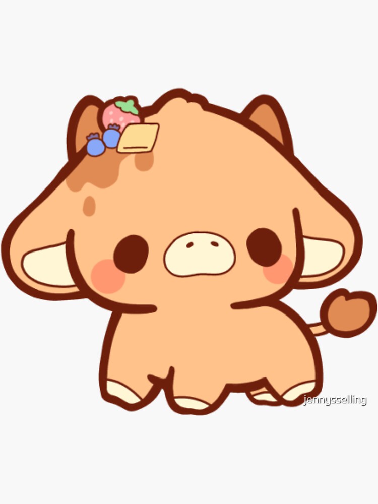 "Kawaii Pancake Cow" Sticker for Sale by jennysselling | Redbubble