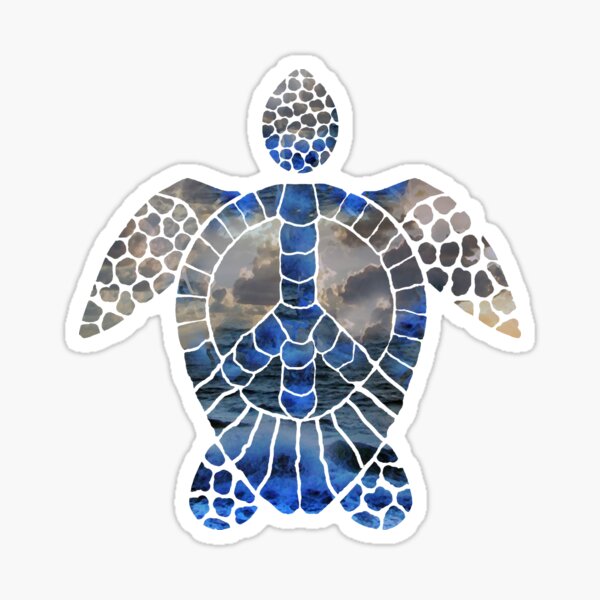 "Peace Turtle 01" Sticker by oddzodd | Redbubble