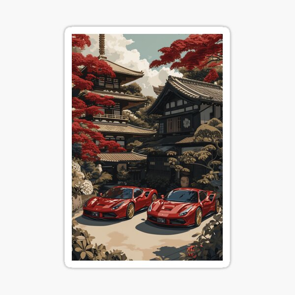 "Modern Meets Classic Supercars Illustration" Sticker for Sale by ...