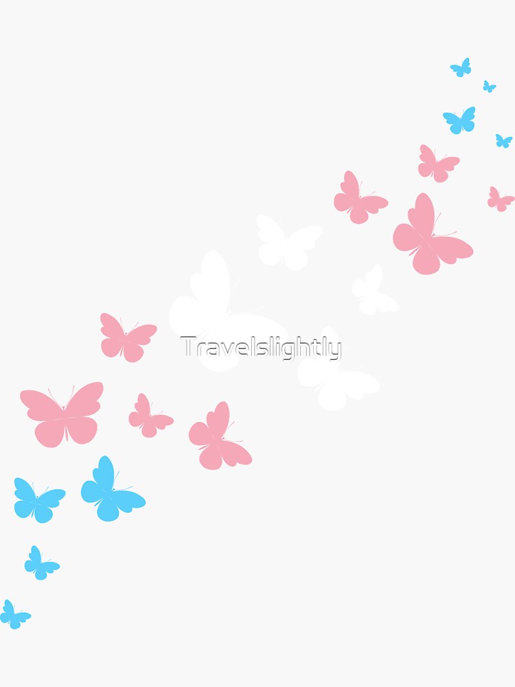 "Cute Trans Pride Flag Butterflies, Subtle Transgender Design" Sticker for Sale by ...