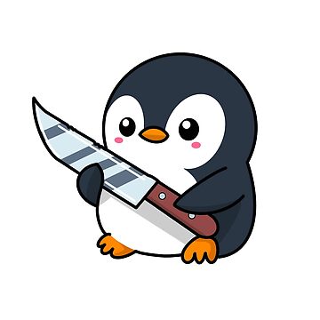 "Penguin with a Knife - Cute and Dangerous" Sticker for Sale by Lukasz ...