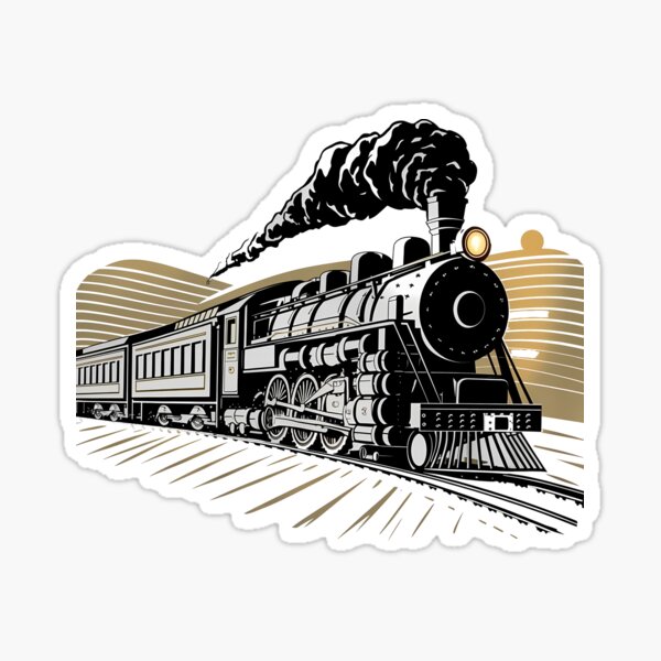"Steam locomotive minimalist" Sticker by TaevasDesign | Redbubble