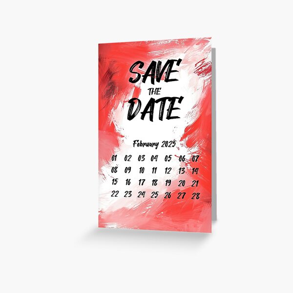 "Calendar sheet: February 2025" Greeting Card by design-by-wolff ...