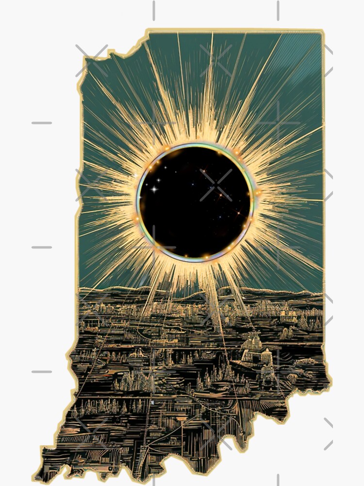"Total Solar Eclipse Indiana 2024" Sticker for Sale by Micjr | Redbubble