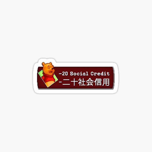 "-20 social credit" Sticker for Sale by Birbneko | Redbubble