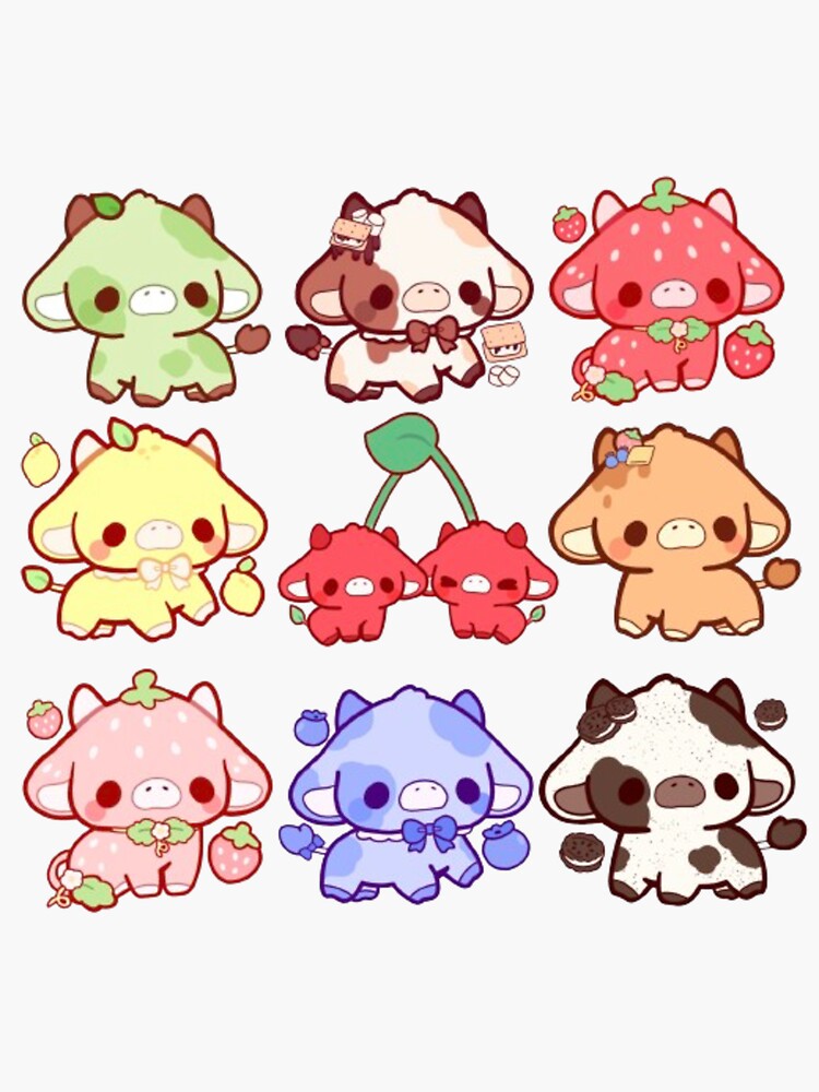 "Kawaii Food Cows Pack" Sticker for Sale by jennysselling | Redbubble