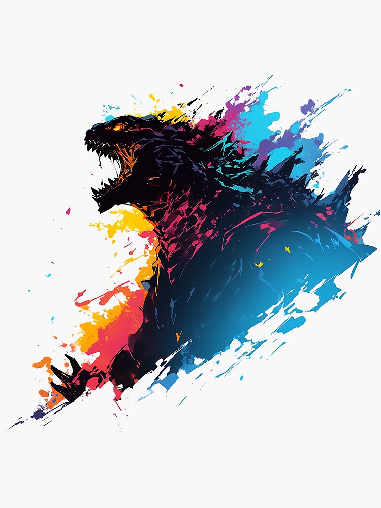 "godzilla" Sticker for Sale by skateras | Redbubble