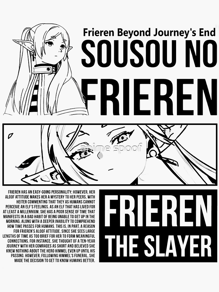 "Frieren Beyond Journey's End" Sticker for Sale by anime spoof | Redbubble
