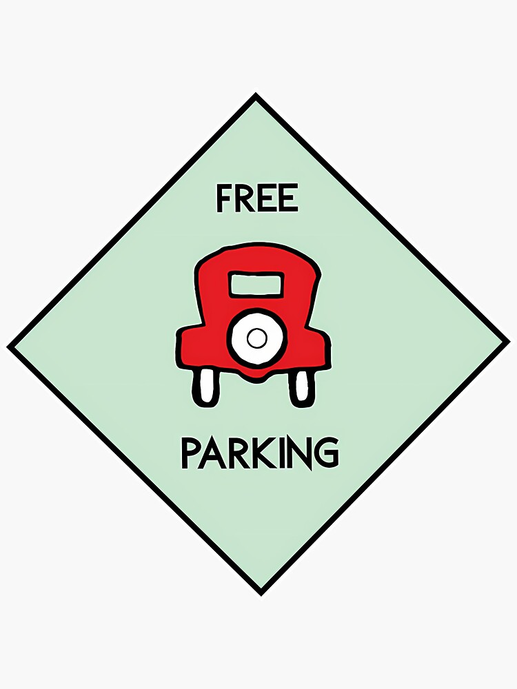 "Free Parking Game Board Image For Game Night" Sticker for Sale by ...