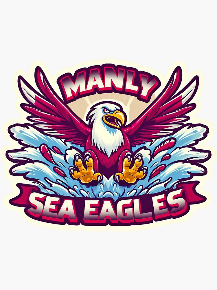 "Manly Warringah Sea Eagles" Sticker for Sale by Zemolee | Redbubble