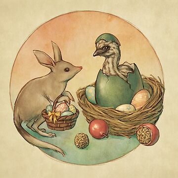 "Bilby and Baby Emu Easter Egg Hunt" Sticker for Sale by Mazarineart ...