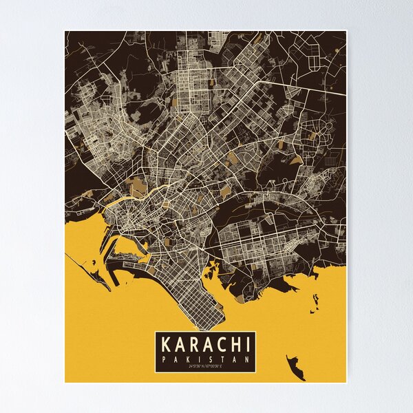 "Karachi City Map of Pakistan - Pastel" Poster for Sale by deMAP ...