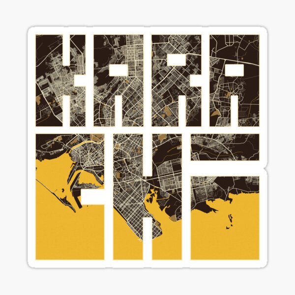 "Karachi City Map of Pakistan - Pastel" Sticker for Sale by deMAP ...