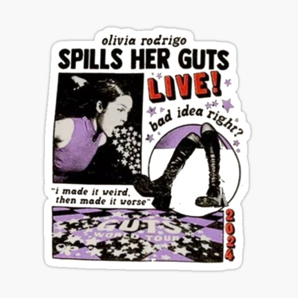 "Guts Tour 2024" Sticker for Sale by davidbrownsch | Redbubble