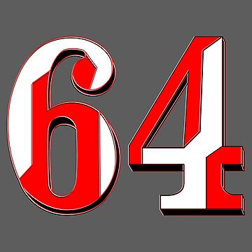 "number sixty four digit 64 order sequence team member age" Sticker for ...