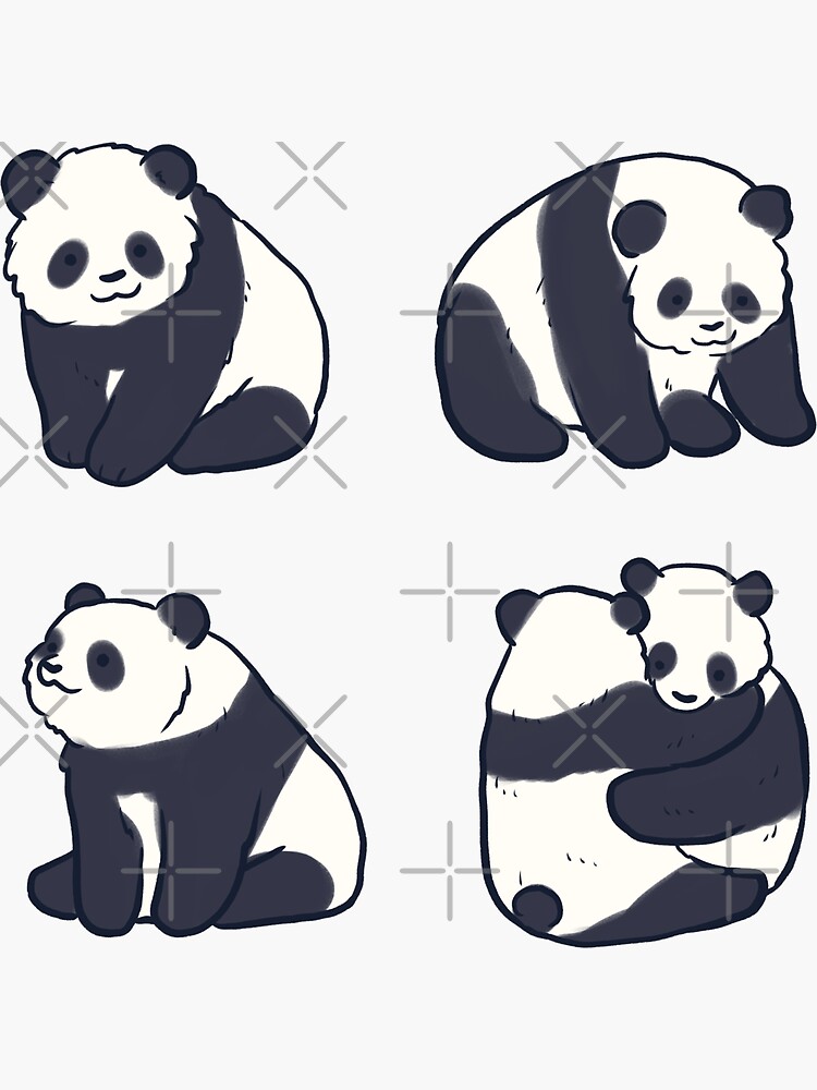 "Cute panda pack " Sticker for Sale by Mayarart | Redbubble