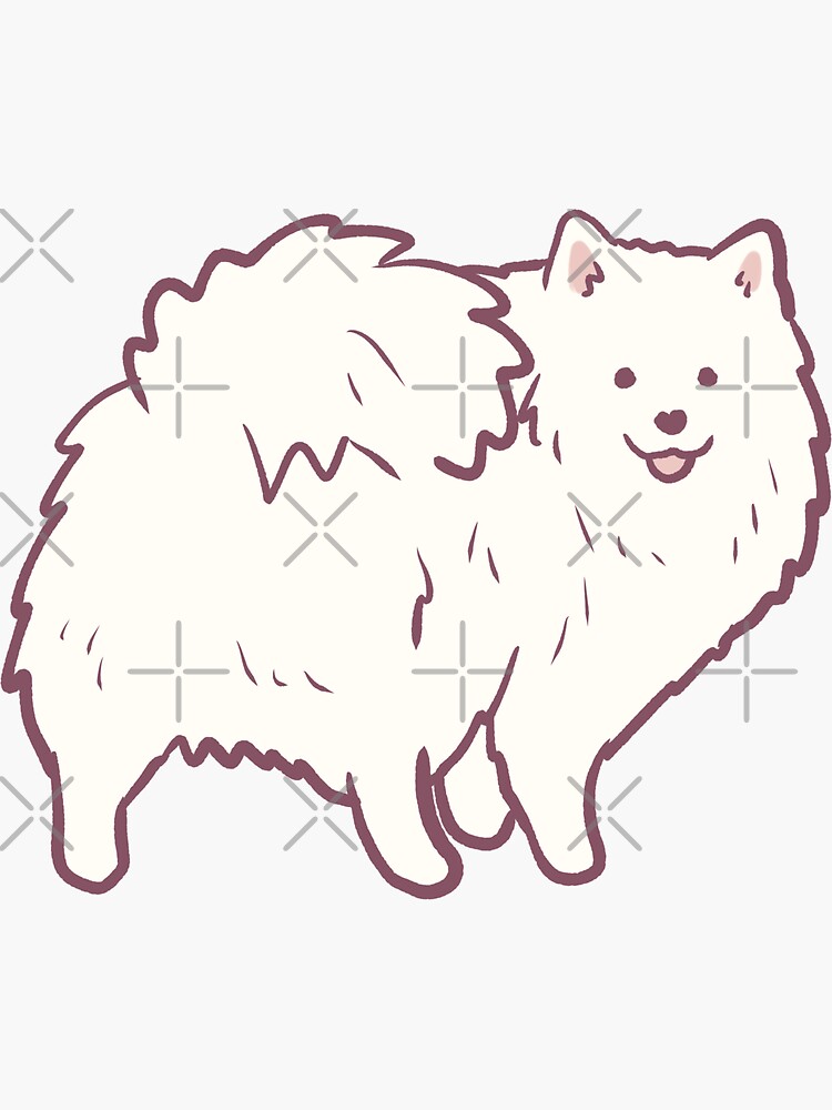 "Cute Japanese spitz " Sticker for Sale by Mayarart | Redbubble