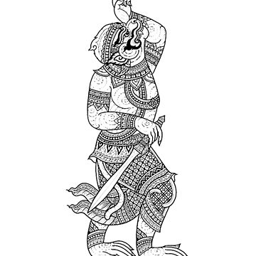 "mokey look up of Lai Thai thai ancient art drawing mural painting ...