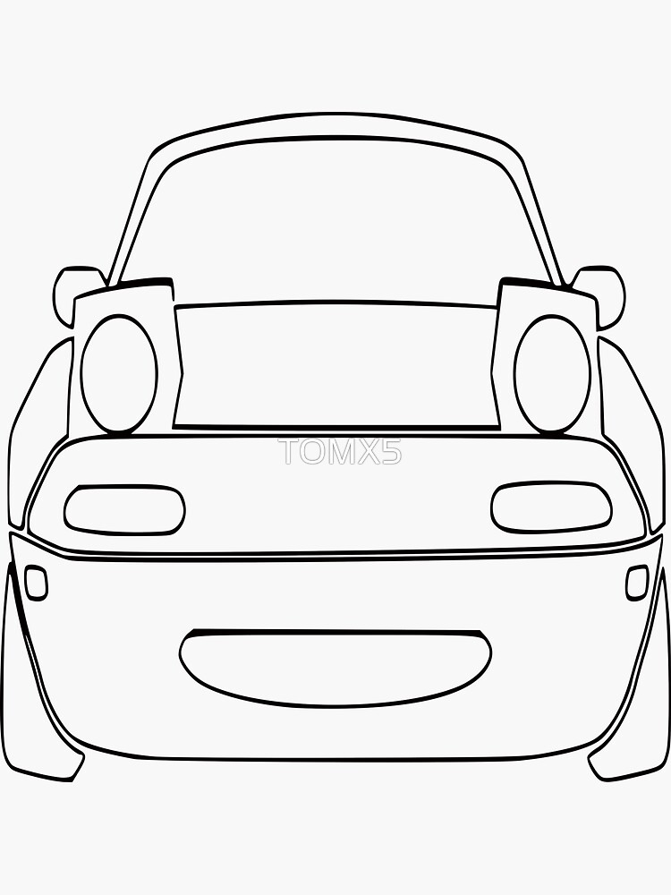 "MIATA NA MAZDA MX5 MK1 OUTLINE" Sticker for Sale by TOMX5 | Redbubble