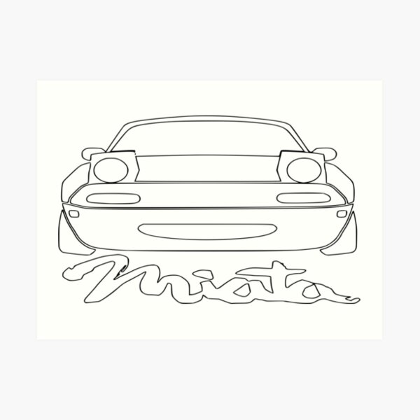 "MIATA NA MAZDA MX5 OUTLINE " Art Print for Sale by TOMX5 | Redbubble
